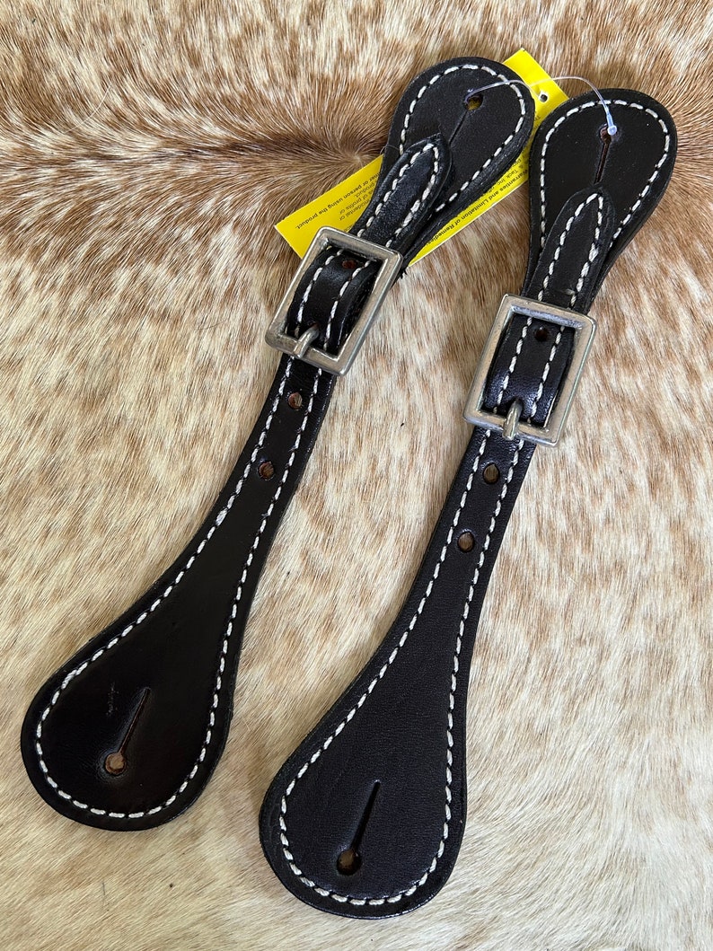 Pair Youth Kids Western Black Leather Spur Straps FREE SHIPPING - Etsy