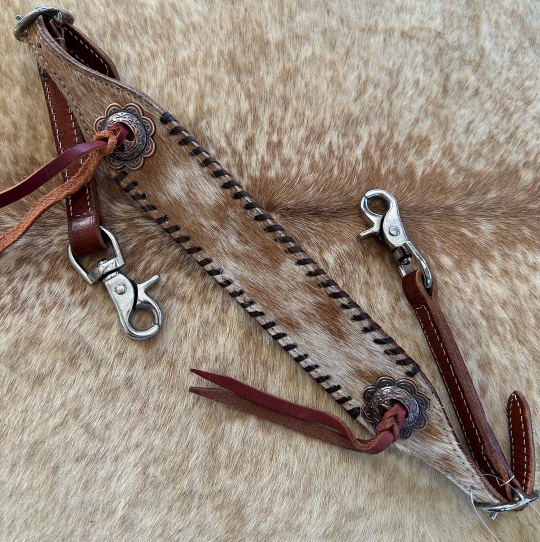 Genuine Hair on Cowhide Inlay Western Wither Strap for Western Breast ...
