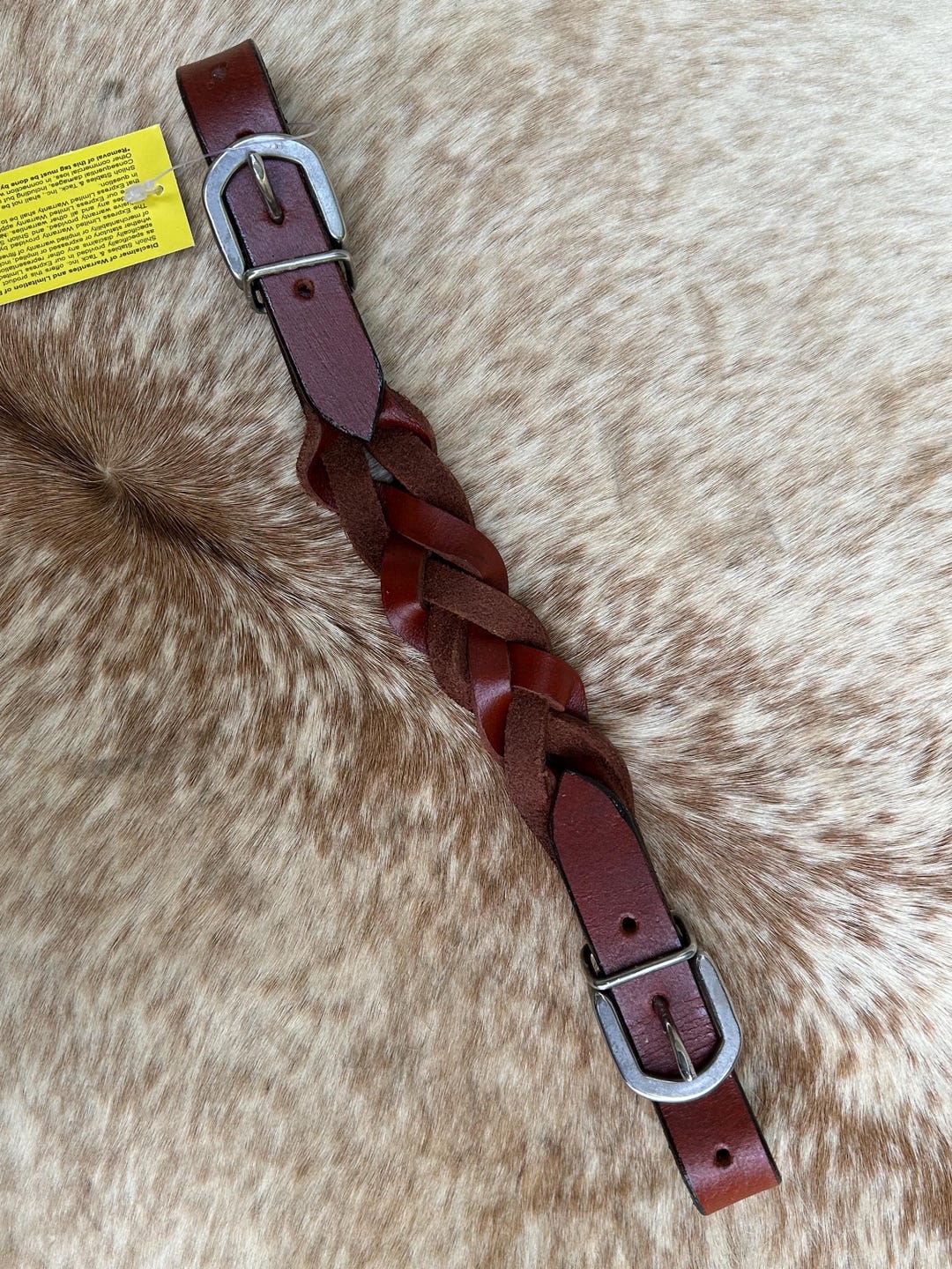 Top Grain Leather Western Braided Curb Strap for Horse Bridle FREE ...