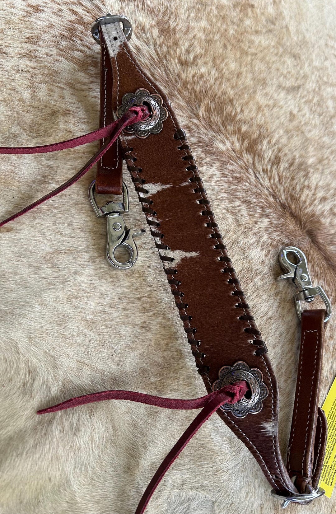 Genuine Hair on Cowhide Inlay Western Wither Strap for Western Breast ...