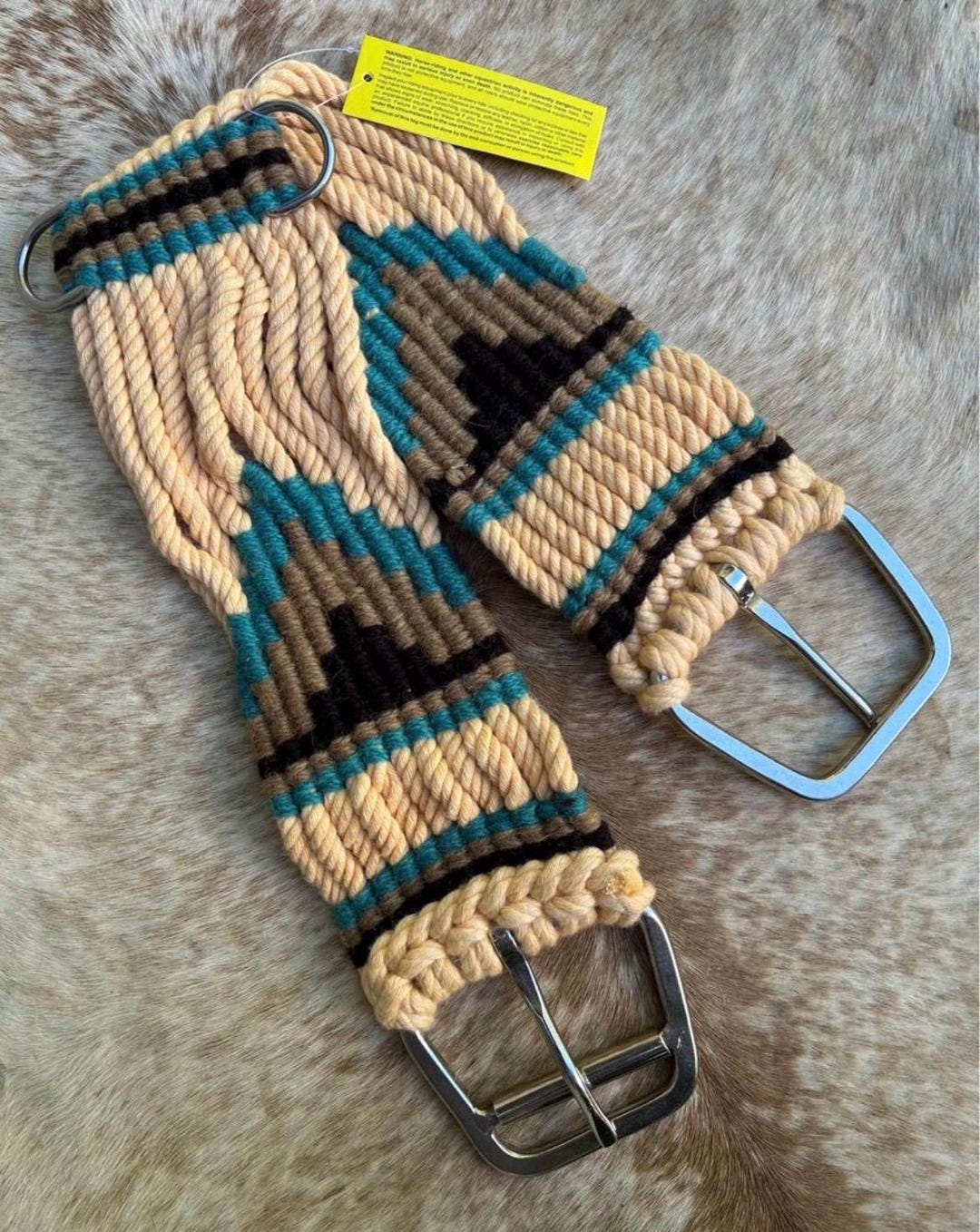 36 Cotton Blend String Girth for Western Saddle Teal and Black Free ...