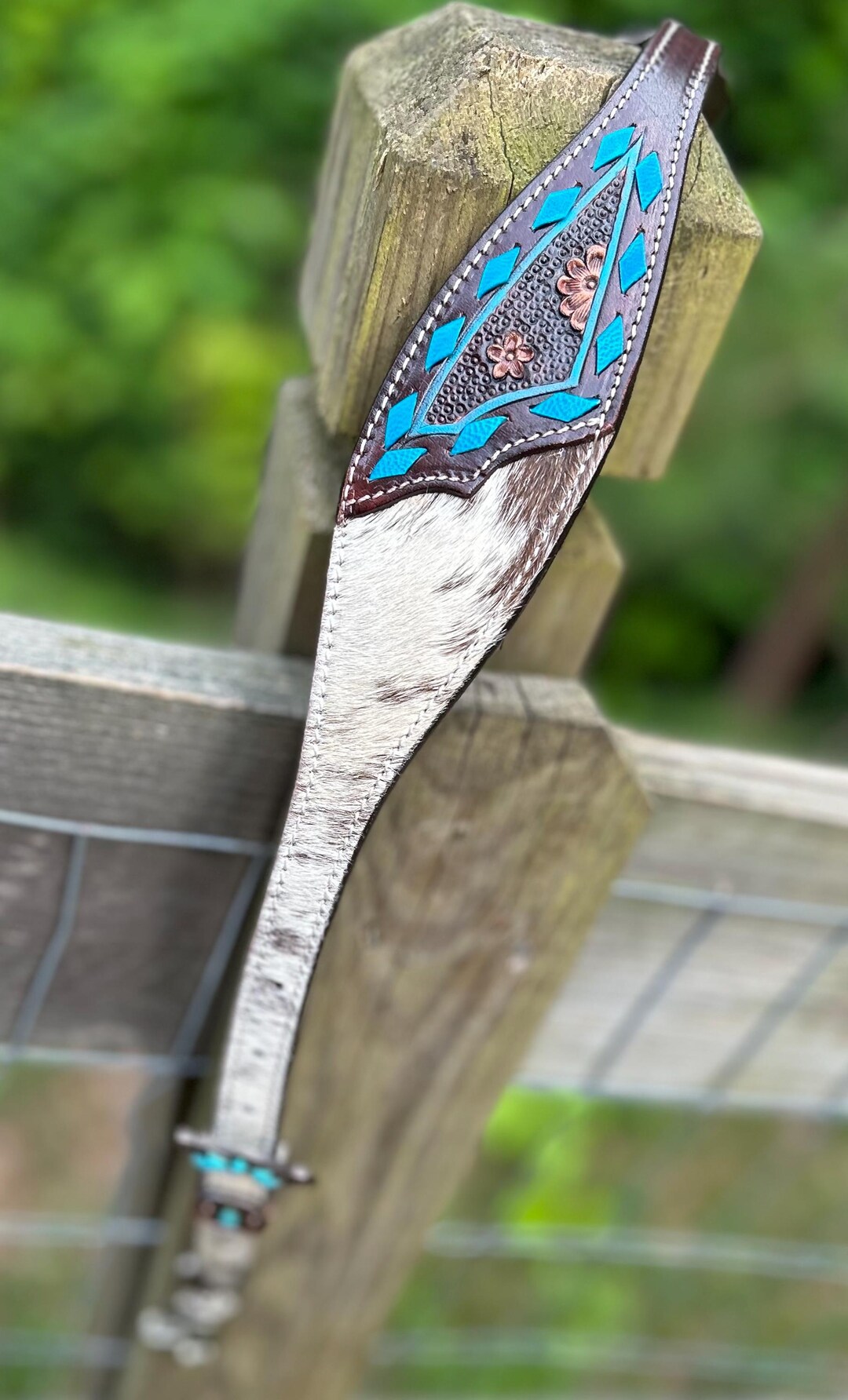 Genuine Hair on Western Leather Wither Strap for Breast Collar ...