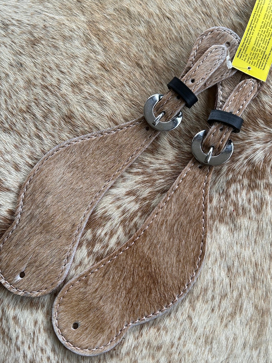Genuine Hair on Cowhide Carmel Color Western Adult Size Spur Straps - Etsy