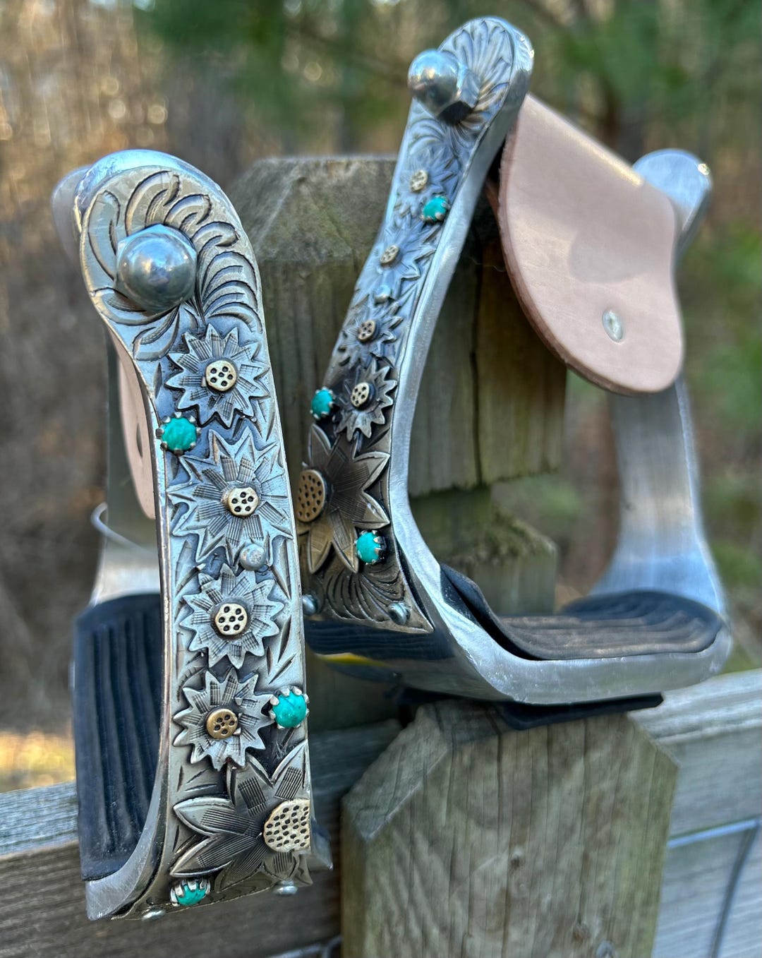 Pair Engraved Aluminum Western Saddle Replacement Stirrups FREE ...