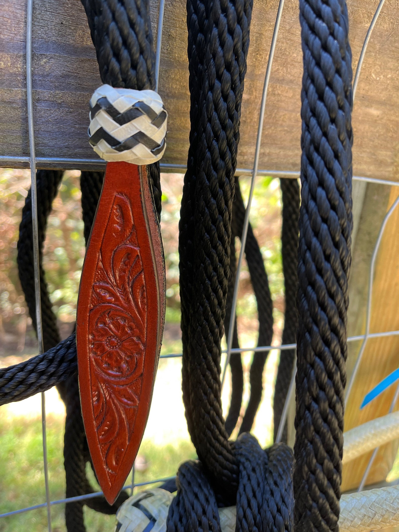 Teal Laced Horse Size Complete Bitless Hackamore Rawhide Bosal - Etsy