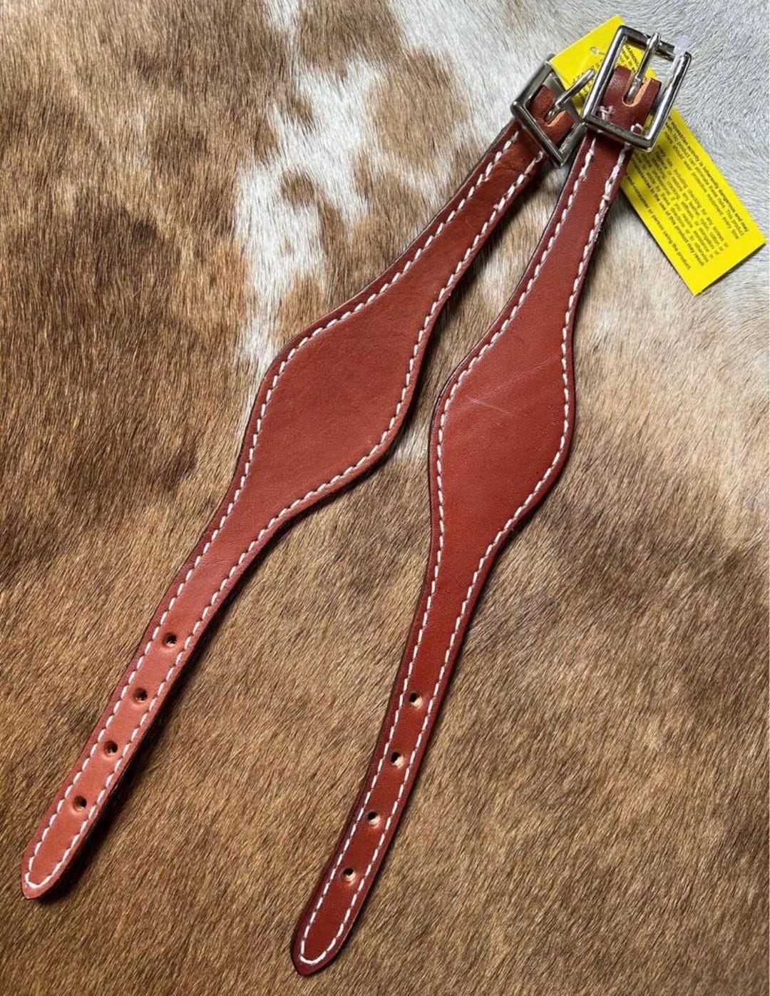 Pair Medium Oil Leather Western Saddle Replacement Stirrup Hobbles for ...