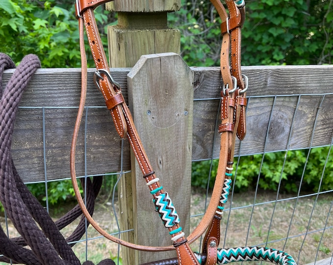 Complete Horse Size Western Rawhide Bosal Bridle and Nylon - Etsy