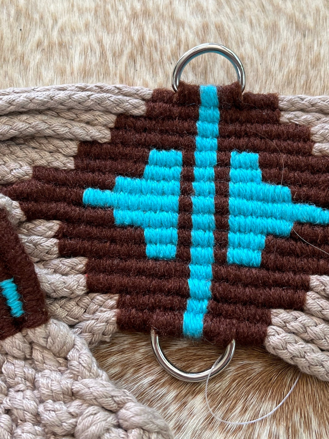 30 Western String Girth Cinch for Western Saddle Teal Aztec - Etsy