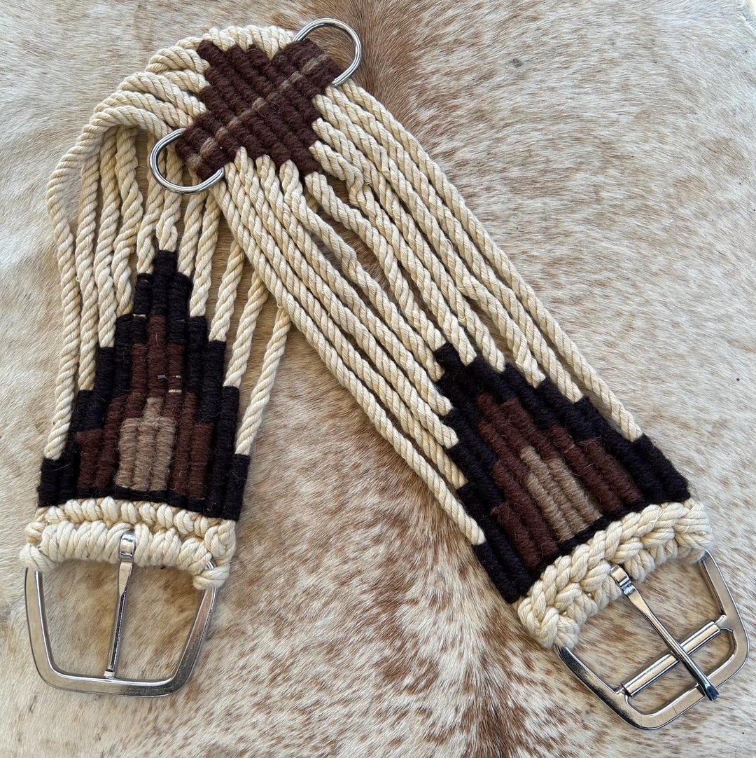 Horse Size 34” Cotton Southwest Design Black and Brown Western Saddle ...