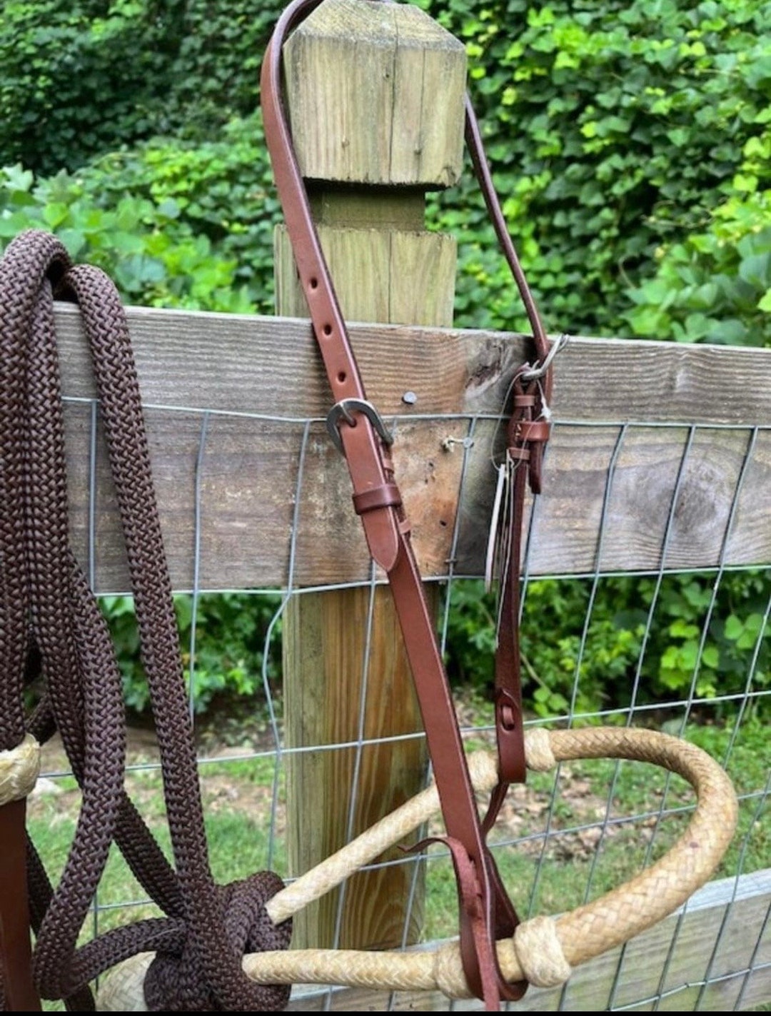 Soft and Supple Leather Bitless Hackamore Complete Rawhide Bosal and ...