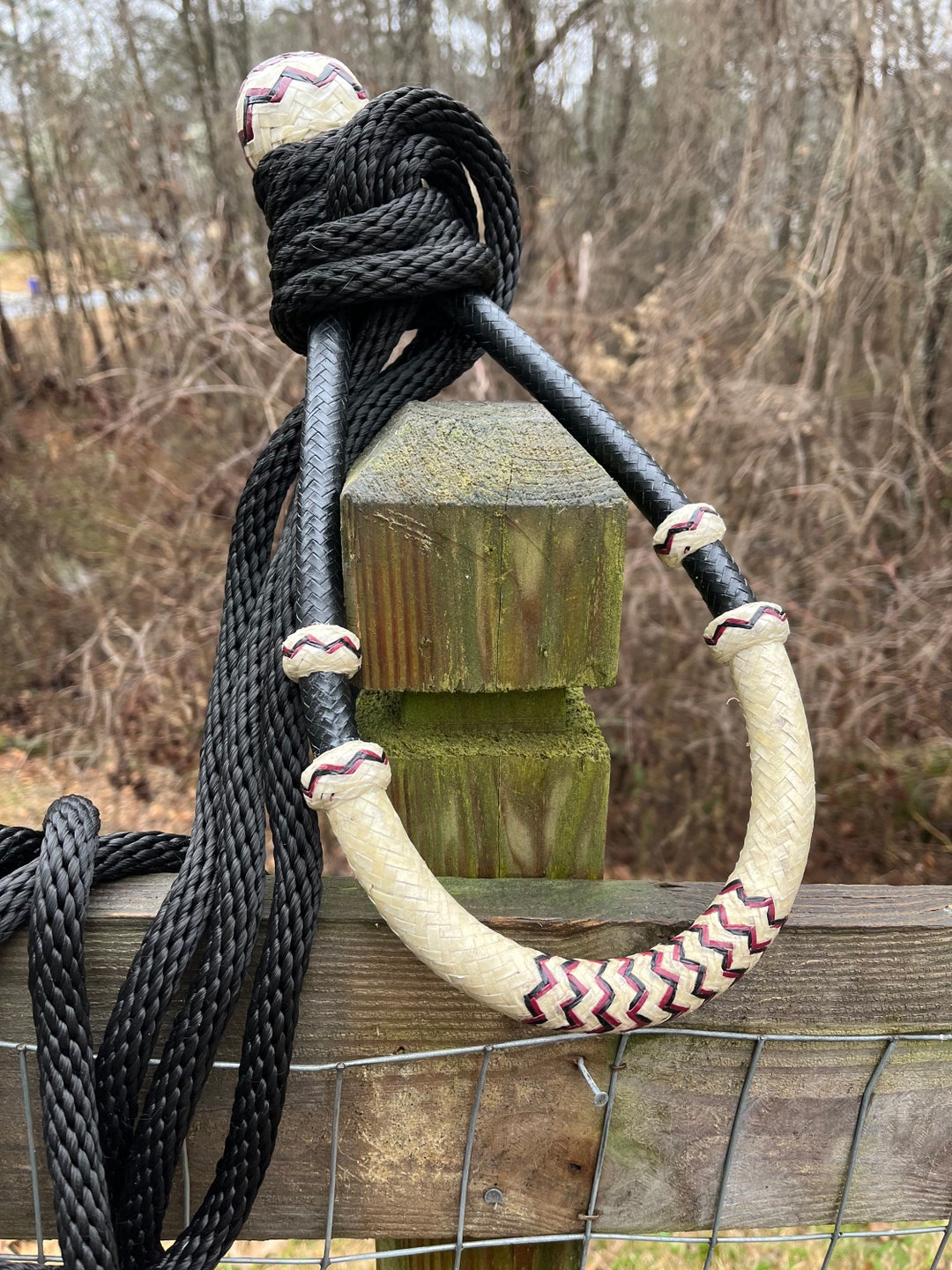 Genuine Rawhide Bosal and Black Nylon Mecate Rein Set FREE Shipping - Etsy