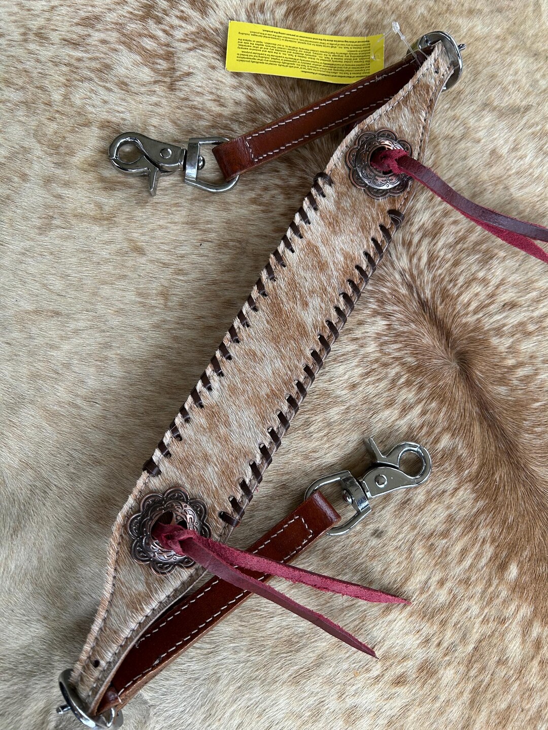 Genuine Hair on Cowhide Inlay Western Wither Strap for Western Breast ...