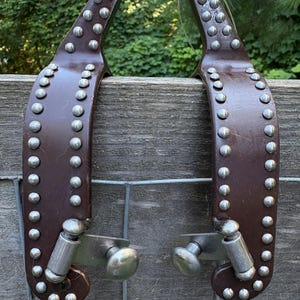 Pair Adult Brown Steel Quality Western Spurs Silver Dot Accents FREE ...
