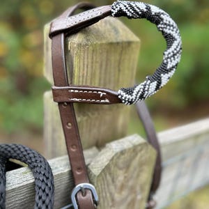 Black Complete Bitless Hackamore Bosal Bridle and Nylon Mecate Rein Set ...
