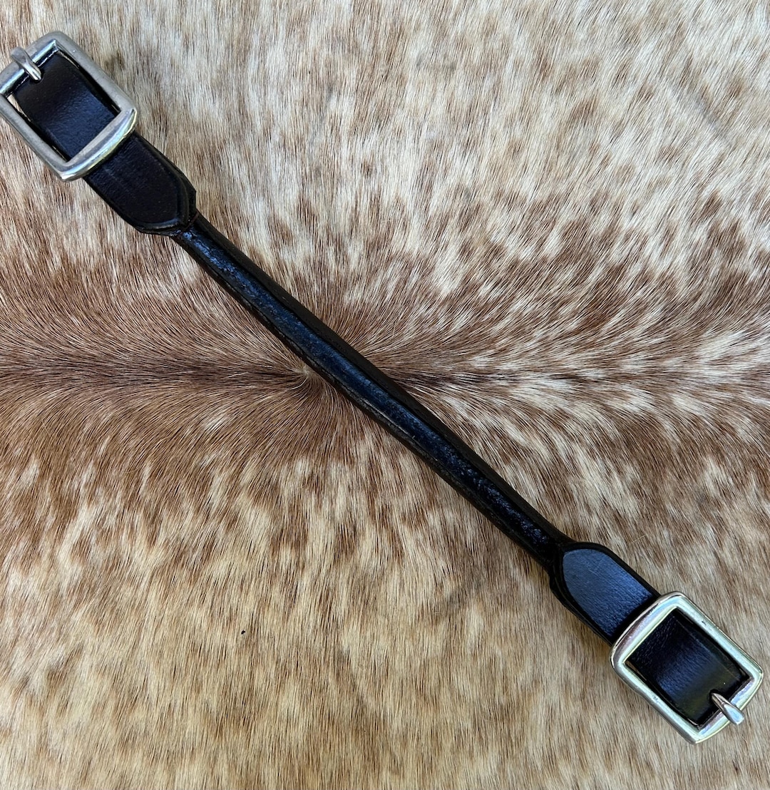 Dark Brown Leather Western Rolled Center Curb Strap for Horse Bridle ...