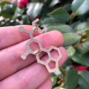 LSD Molecule Pin, LSD-25 Lysergic Acid Art Lapel Pin / Hat Pin Gold or ...