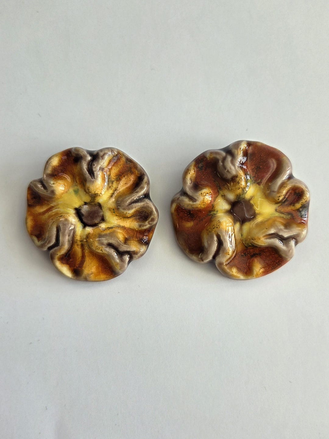 Pair Large Vintage Studio Ceramic Handmade Shank Buttons - Etsy