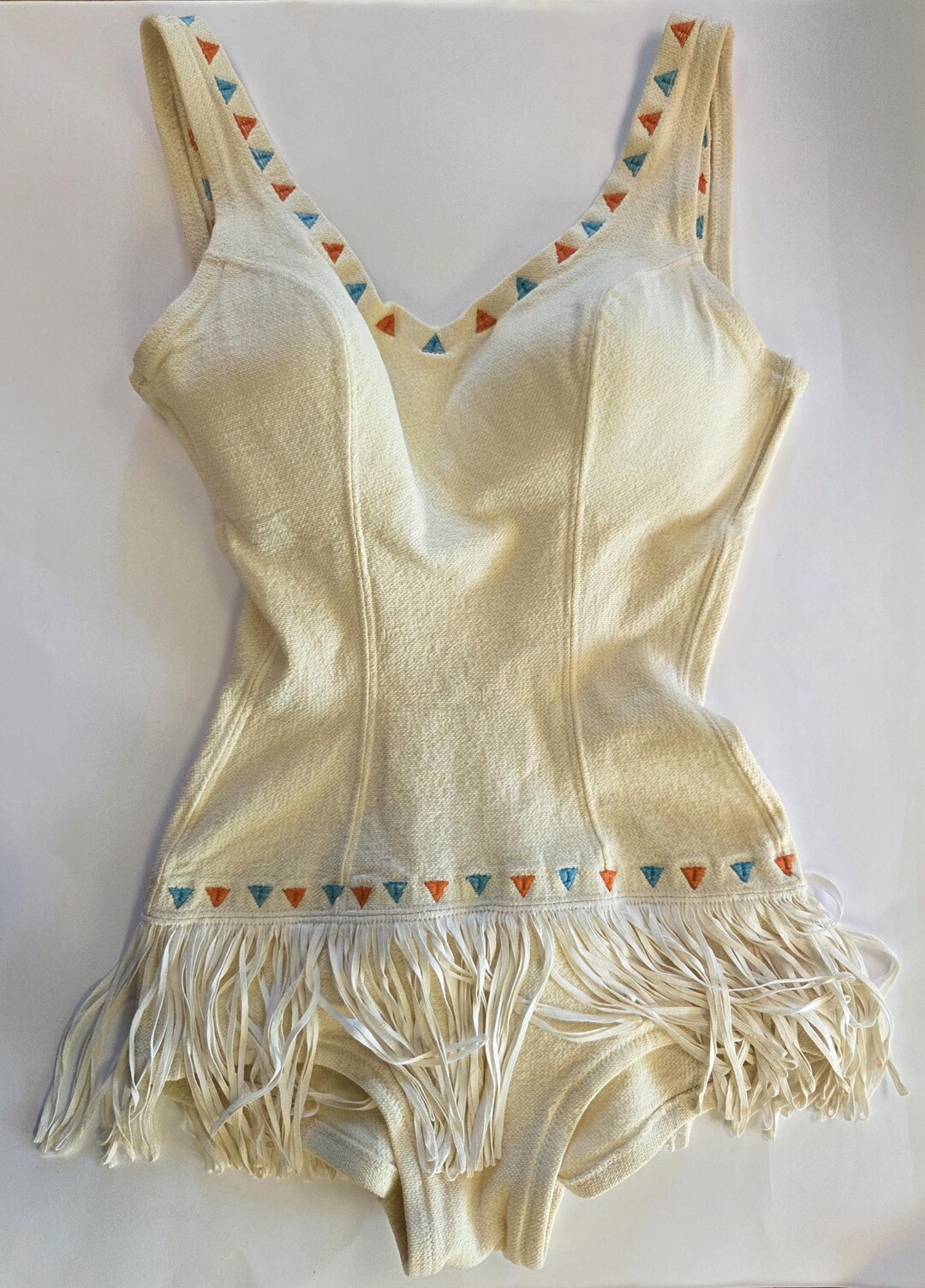 RARE Vintage Early 1950s Fringed Bullet Bra Swimsuit by Deweese Design ...