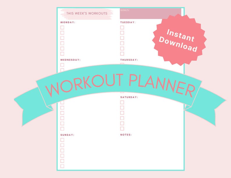 Weekly Workout Plan Printable: Simple Exercise Planner (PDF Download ...