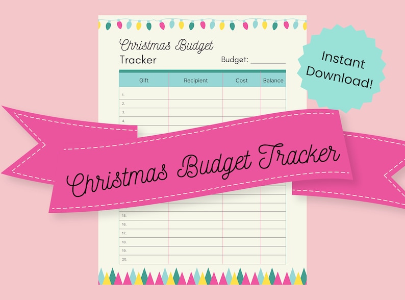 Christmas Budget Tracker Printable | Budget Tracker | Gift Tracker ...