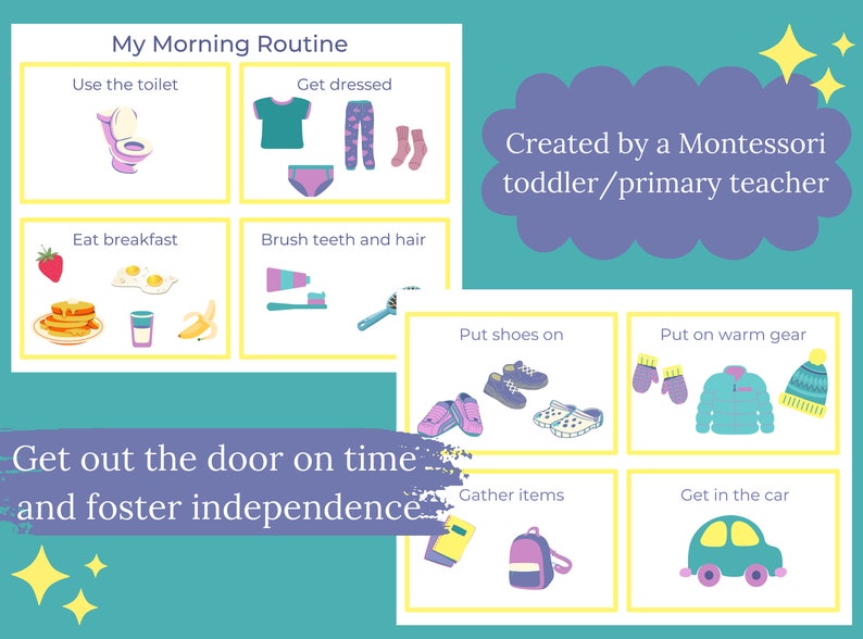 Printable Morning Routine Cards for Toddlers, Preschoolers ...