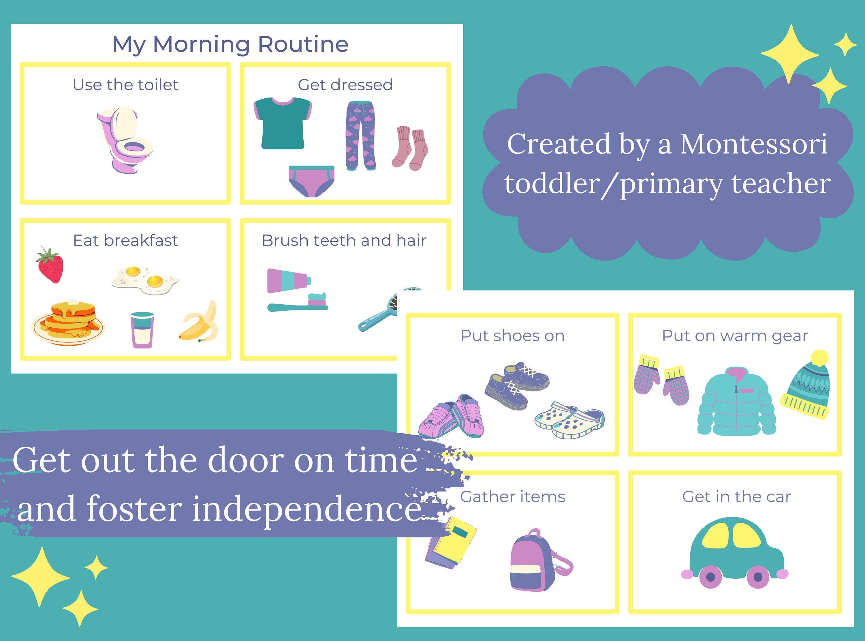 Printable Morning Routine Cards for Toddlers, Preschoolers ...