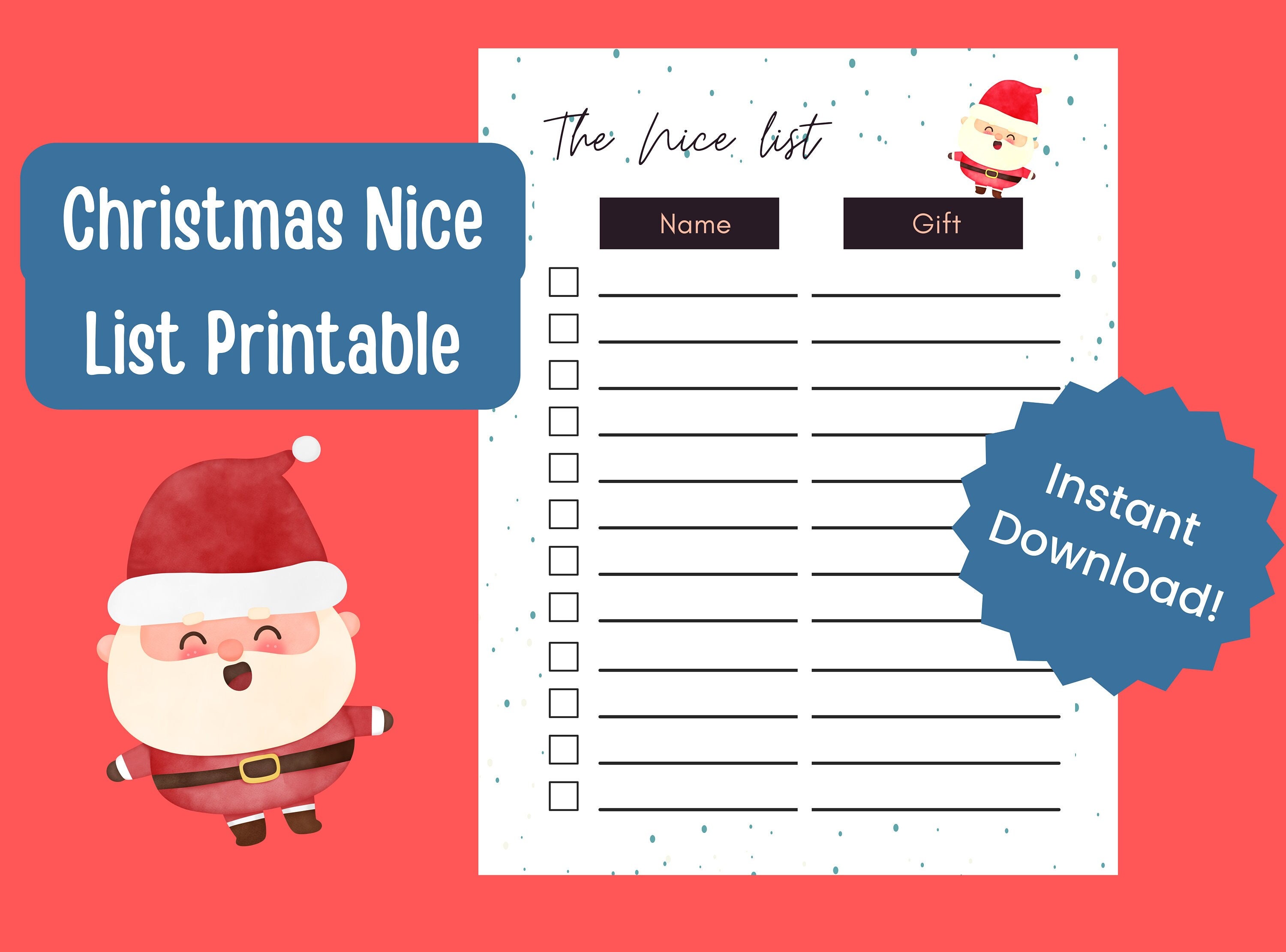 Christmas List Printable | Printable Christmas List | Christmas List ...