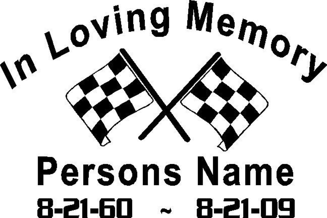 In Loving Memory Checkered Flag Custom Name and Dates Car - Etsy