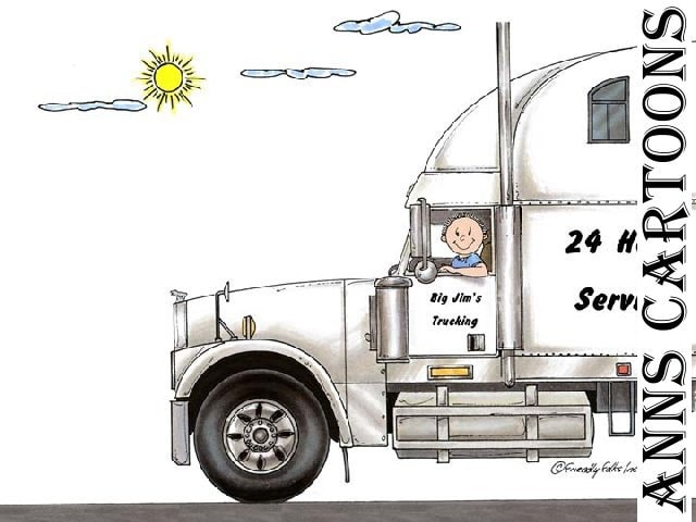 Truck Driver 18 Wheeler Personalized Custom Cartoon Print | Etsy