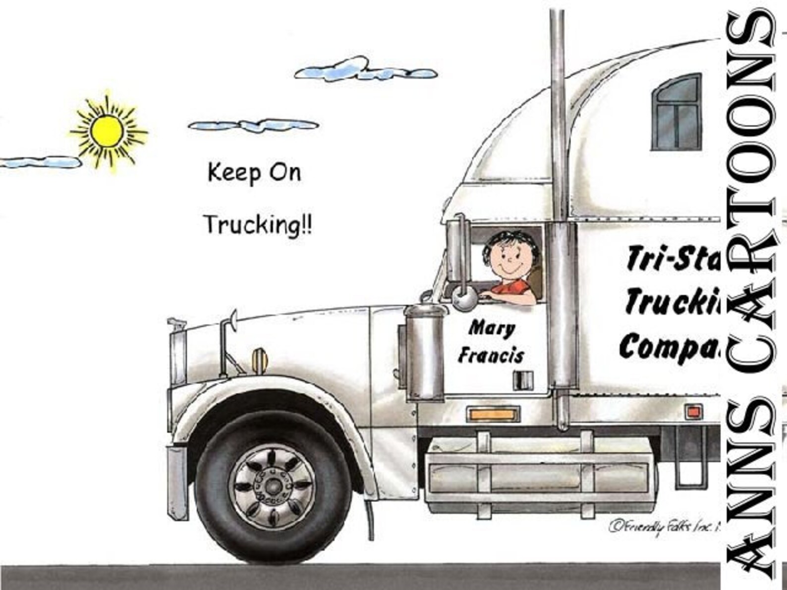 Truck Driver 18 Wheeler Personalized Custom Cartoon Print | Etsy