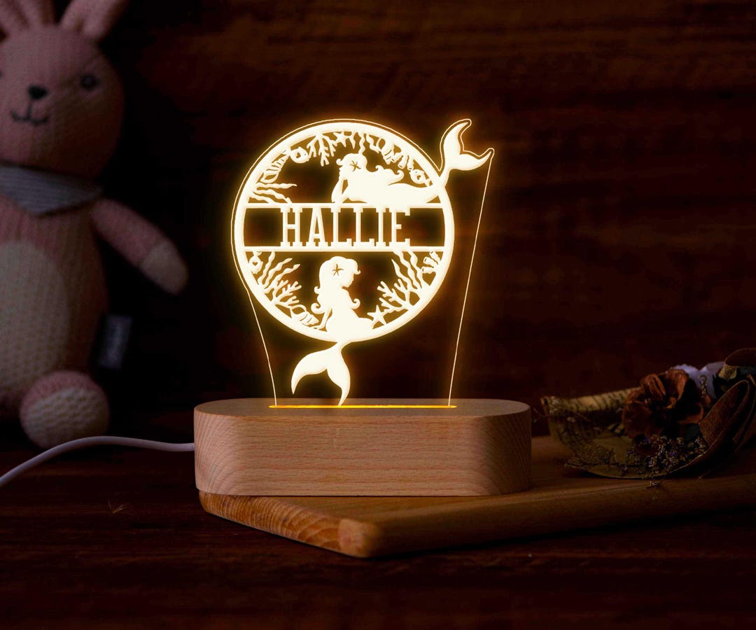 Personalized the Little Mermaid Night Light, Birthday Gifts for Kids ...