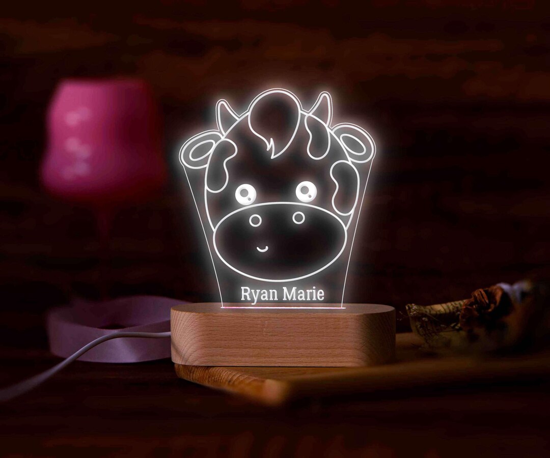 Cute Cow Baby Night Light - Christening Gift - Baby Birth Gift ...
