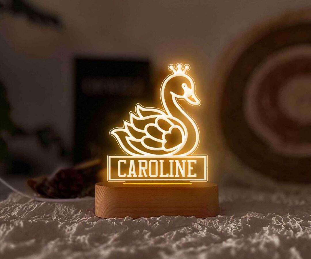 Swan Night Light, Animals Night Lamp, Girls Bedroom LED Lamp, Nursery ...
