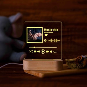 Personalized Music Plaque, Music LED Night Light, Custom Night Light ...