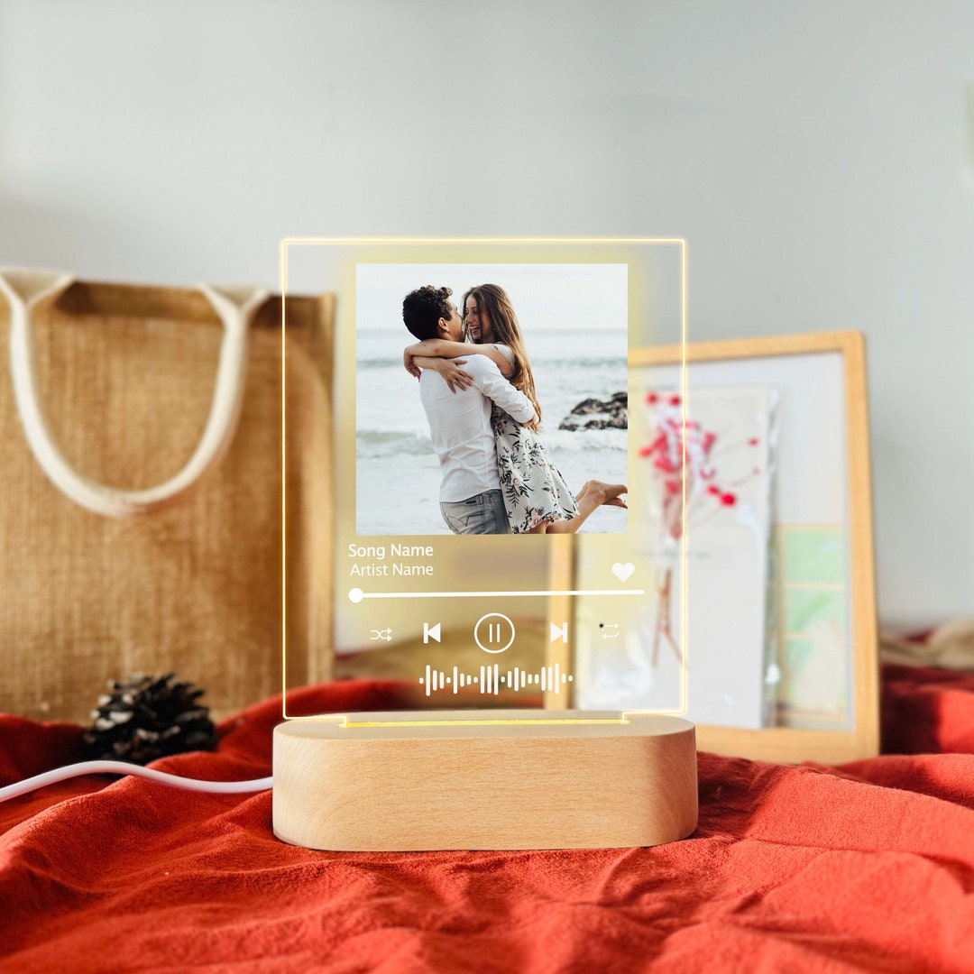 Custom Music Plaque Song Plaque Night Light, Memorial Music Plaque ...