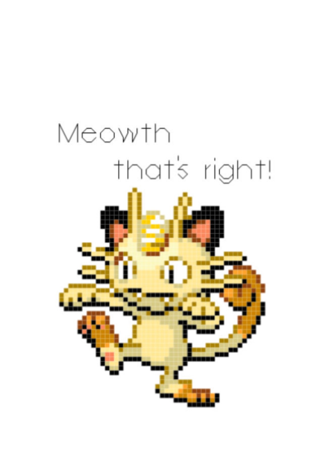 Meowth Pokemon Cross Stitch Pattern PDF - Etsy