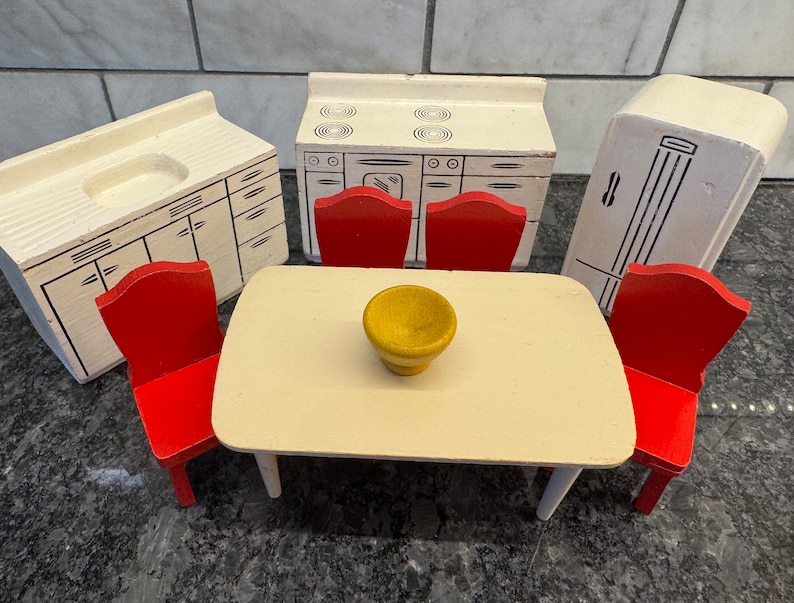 1:12 Scale Vintage 1950s Strombecker Kitchen Set (fridge, Sink, Stove ...