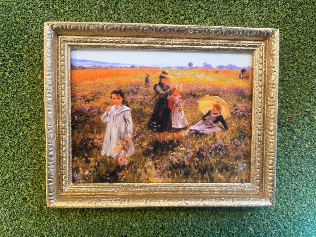 Miniature Women in a Field Dollhouse Picture - Etsy