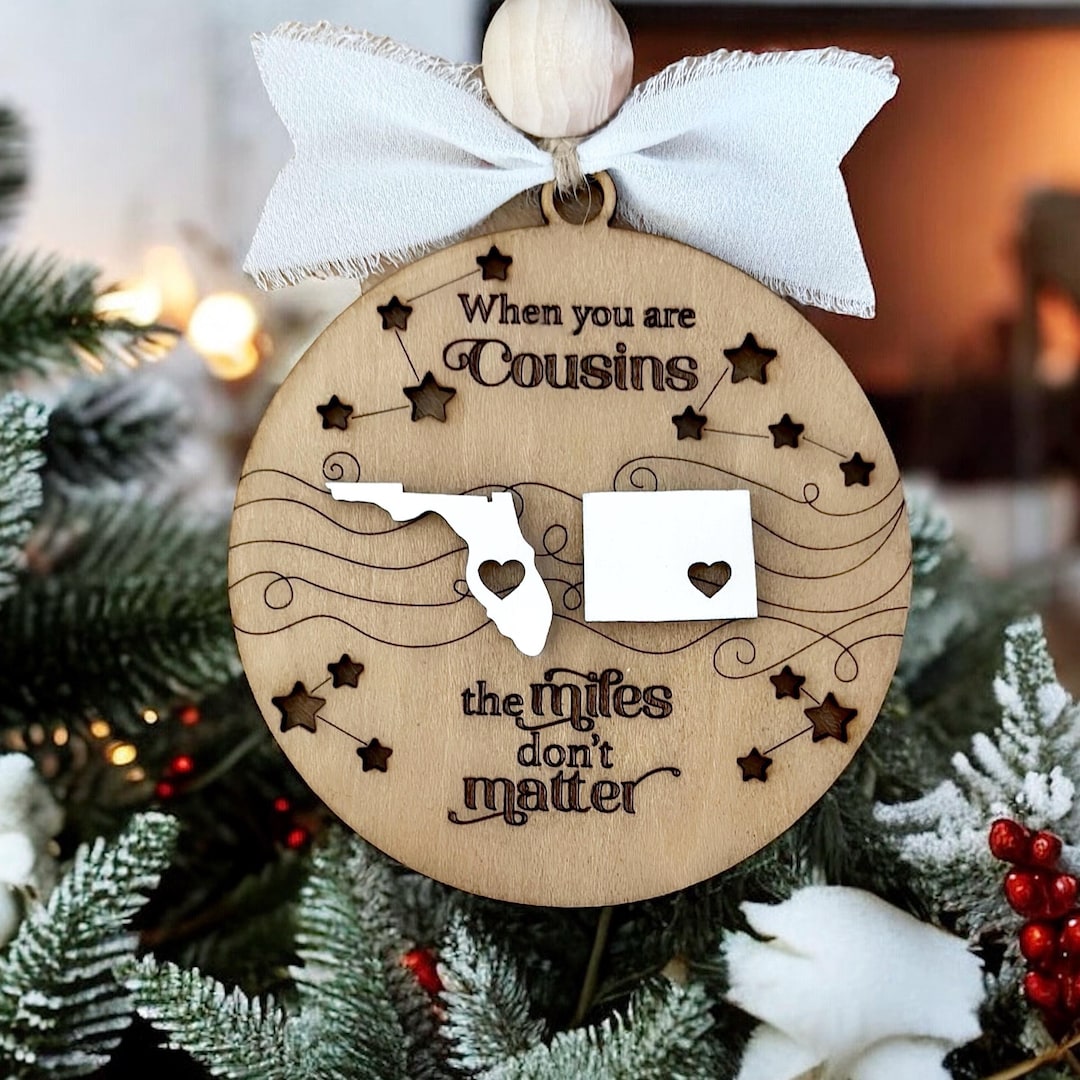 Cousin Christmas Ornament Personalized Gift Long Distance Cousin Gift Family Gifts Cousin Gifts ...