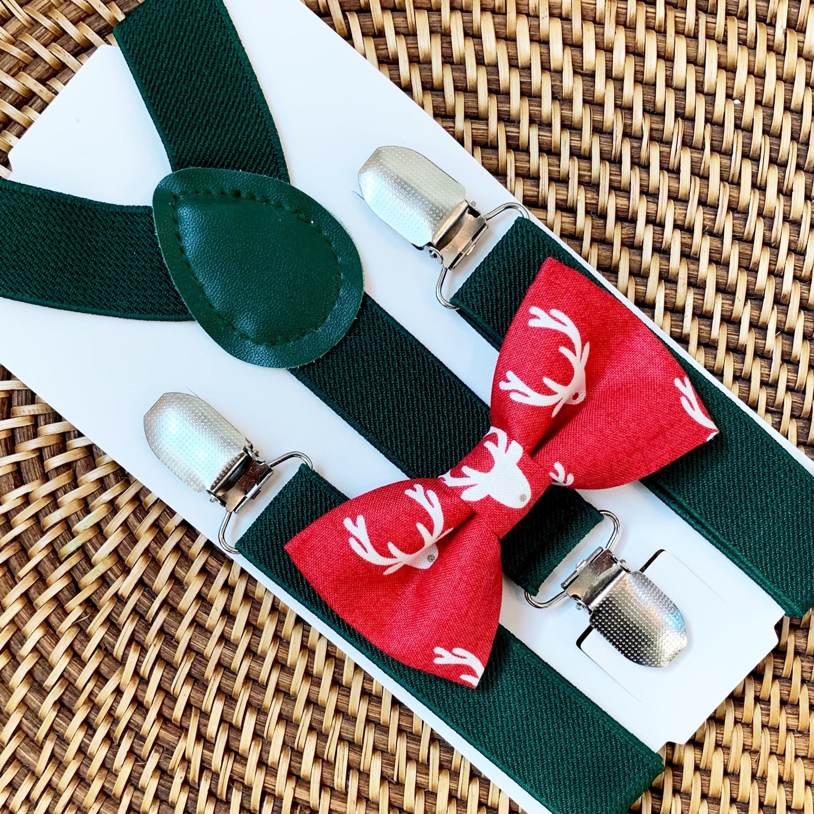 Red Reindeer Bow Tie Christmas Outfit Boys Bow Tie Baby Bow - Etsy