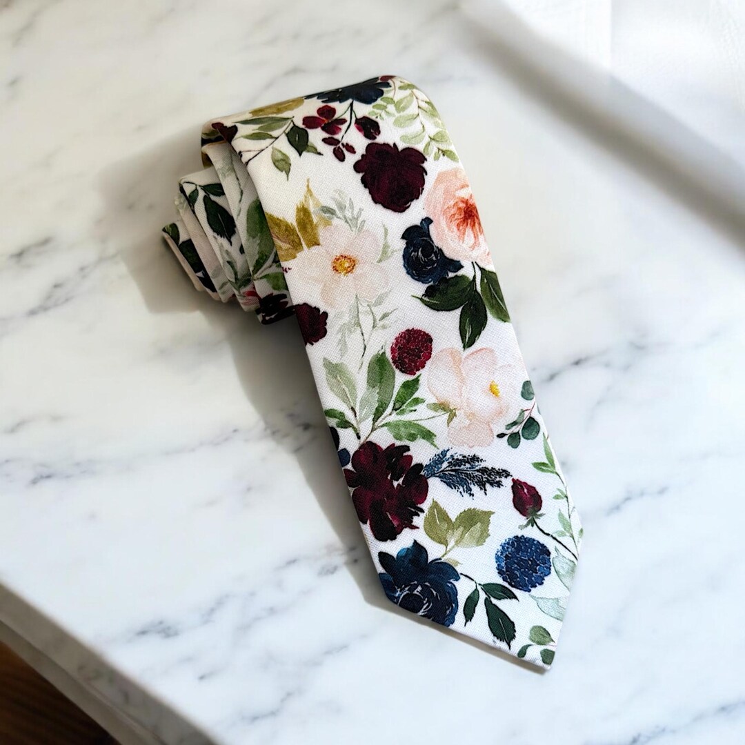 Floral Ties for Men, Mens Ties for Groomsmen and Wedding, Tie for Mens ...