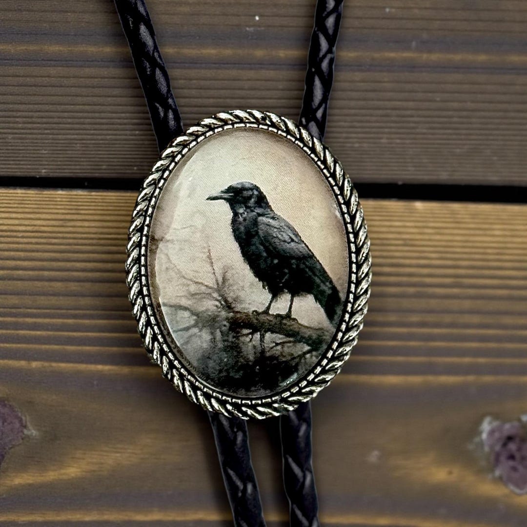 Crow Bolo Tie, Raven Vintage Style Western Bolo Ties, Handmade Custom ...