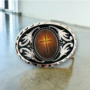 Belt Buckle Cowboy Accessory With Cross, Western Belt Buckles for ...