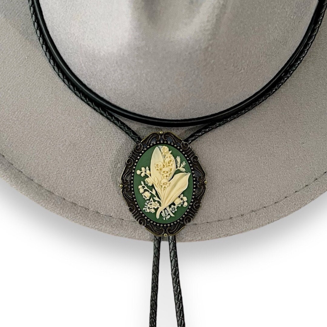 Lily of the Valley Bolo Tie, Cowboy Tie Western String Tie, Cowboy ...