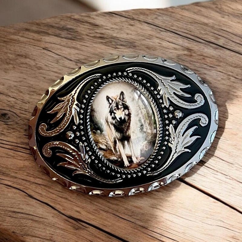 Mans Belt Buckle Wolf - Etsy
