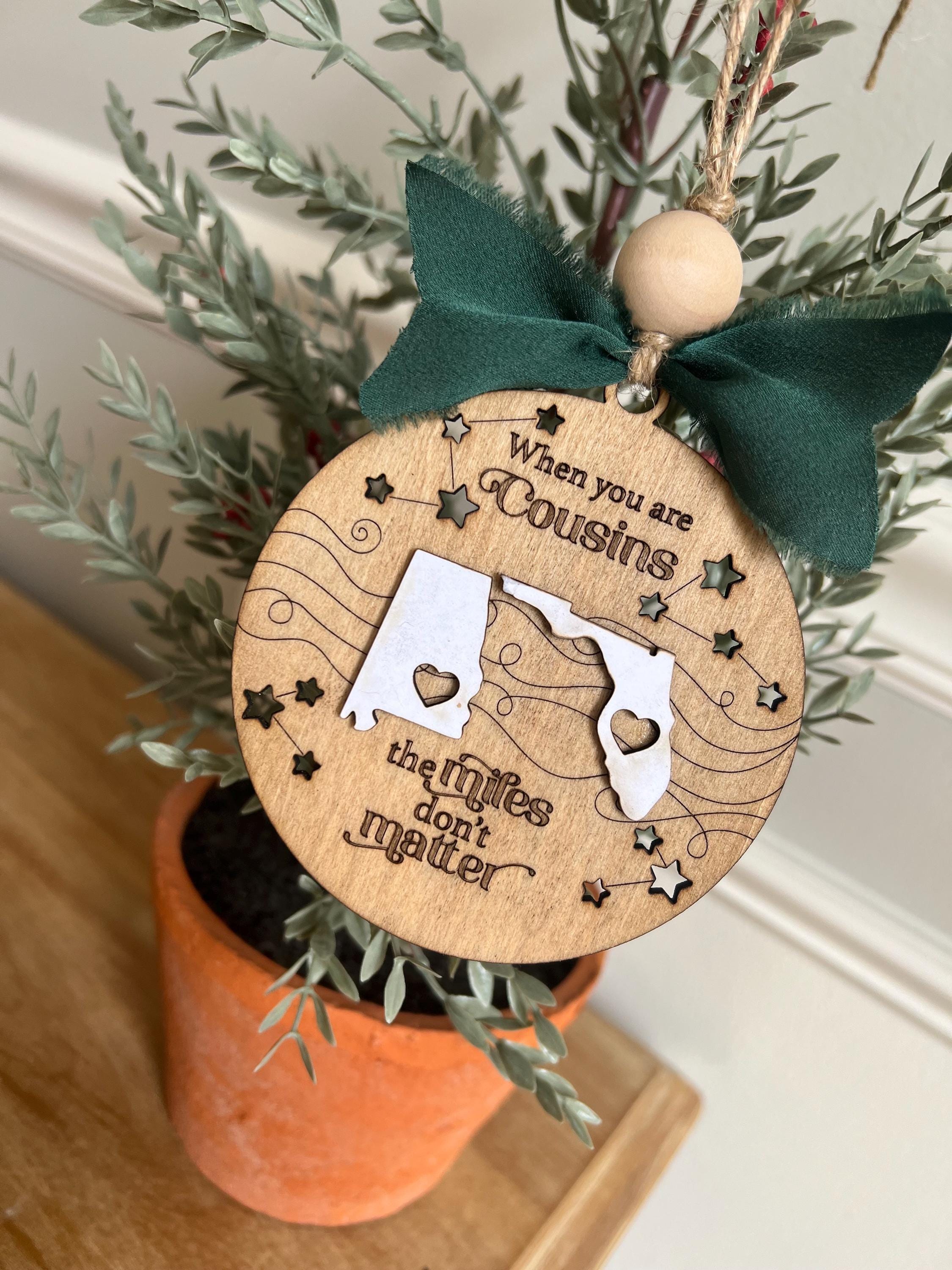 Cousin Christmas Ornament Personalized Gift Long Distance Cousin Gift ...