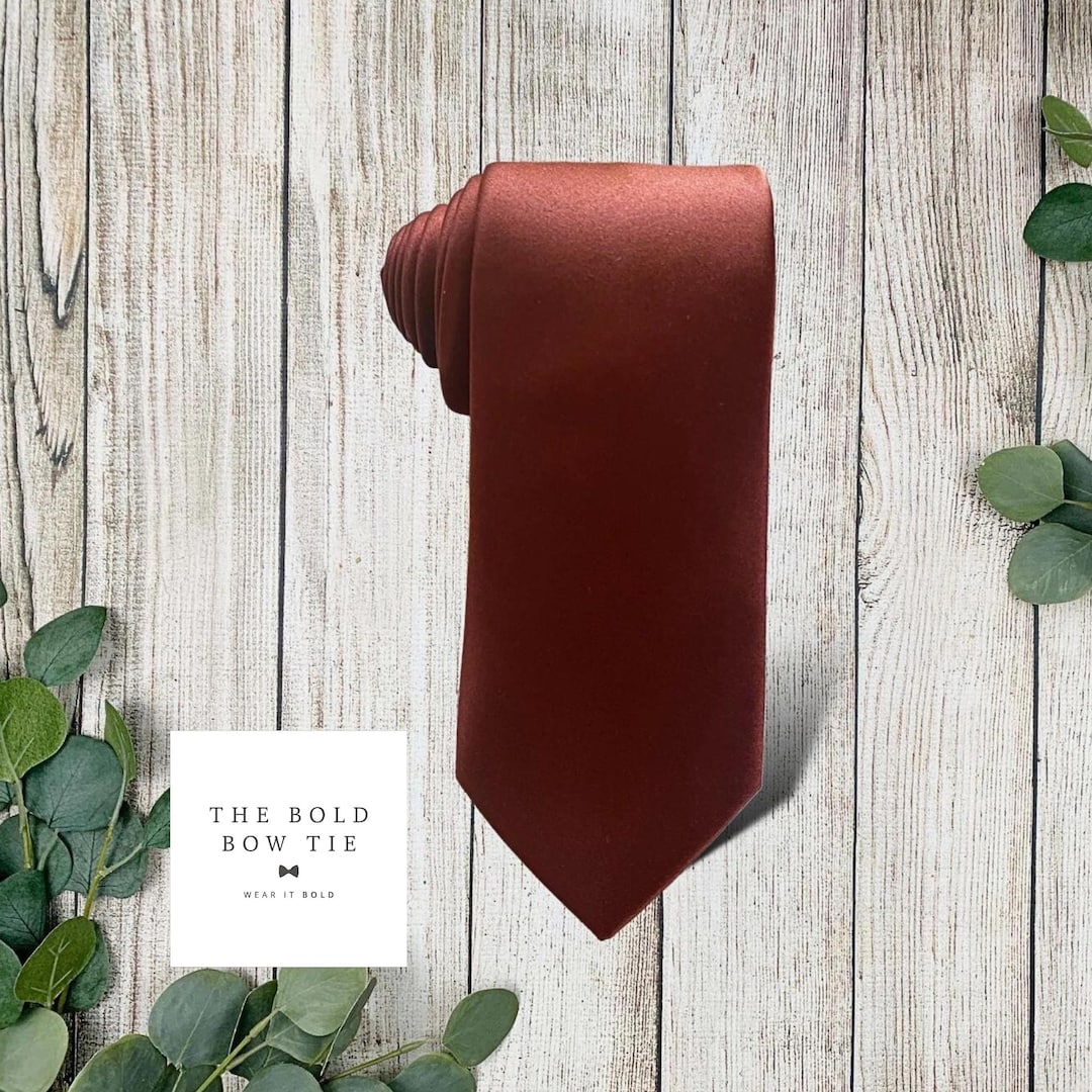 Rust Necktie, Terracotta Tie, Boho Wedding, Burnt Orange, Rustic ...