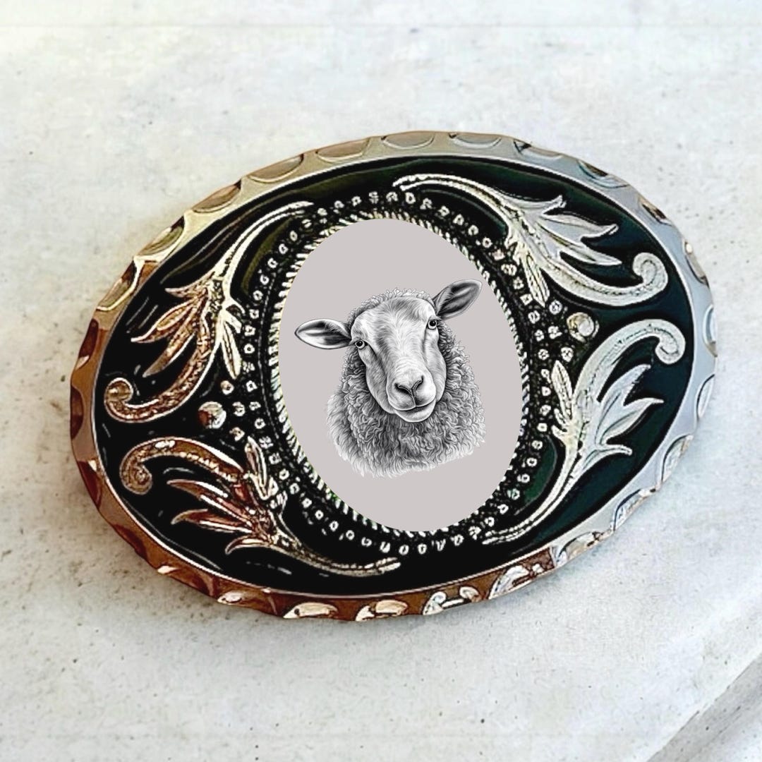 Belt Buckle Cowboy Accessory With Sheep, Western Belt Buckle for ...