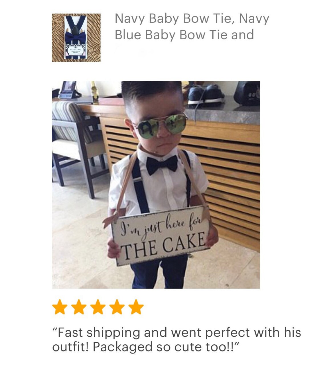 Navy Blue Suspenders and Blue Boys Bow Tie, Baby Wedding Outfit, Ring ...