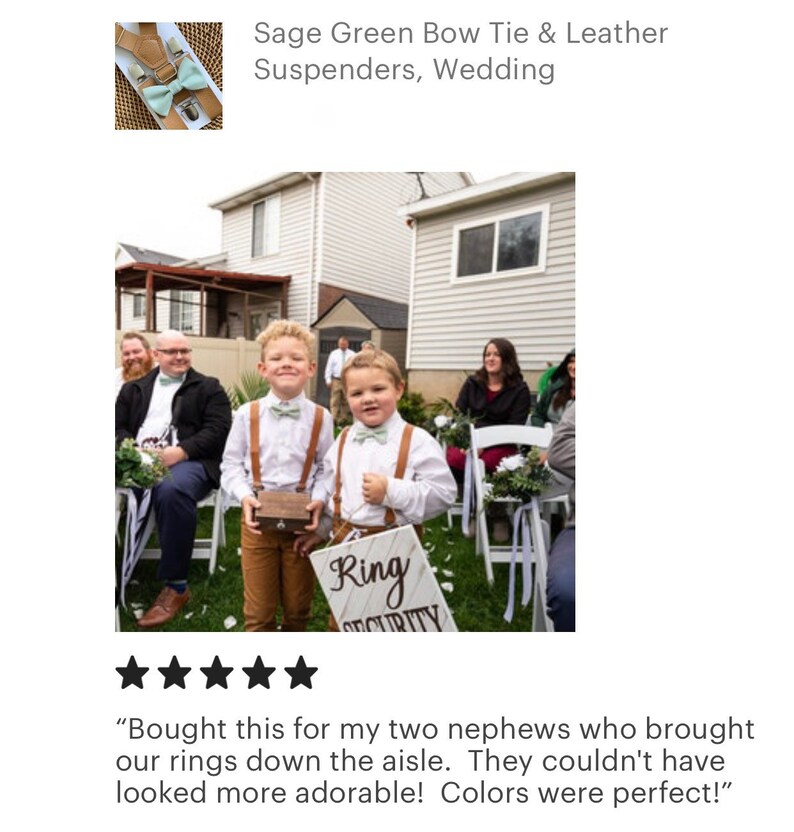 Sage Green Bow Tie & Vegan Leather Suspenders, Wedding Outfit Groomsmen ...